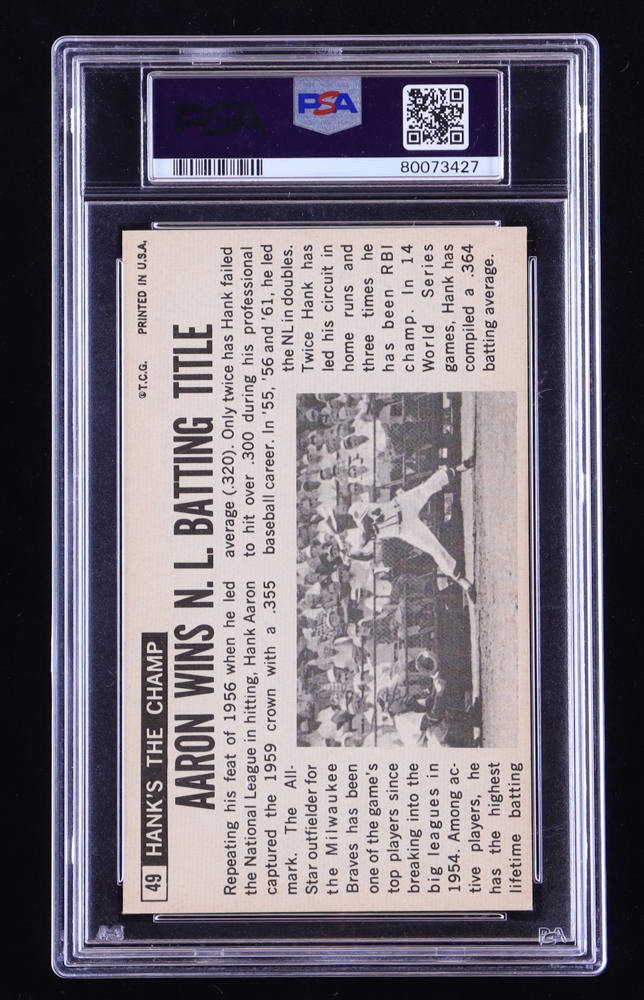 Hank Aaron 1964 Topps Giants #49 (PSA) | Pristine Auction