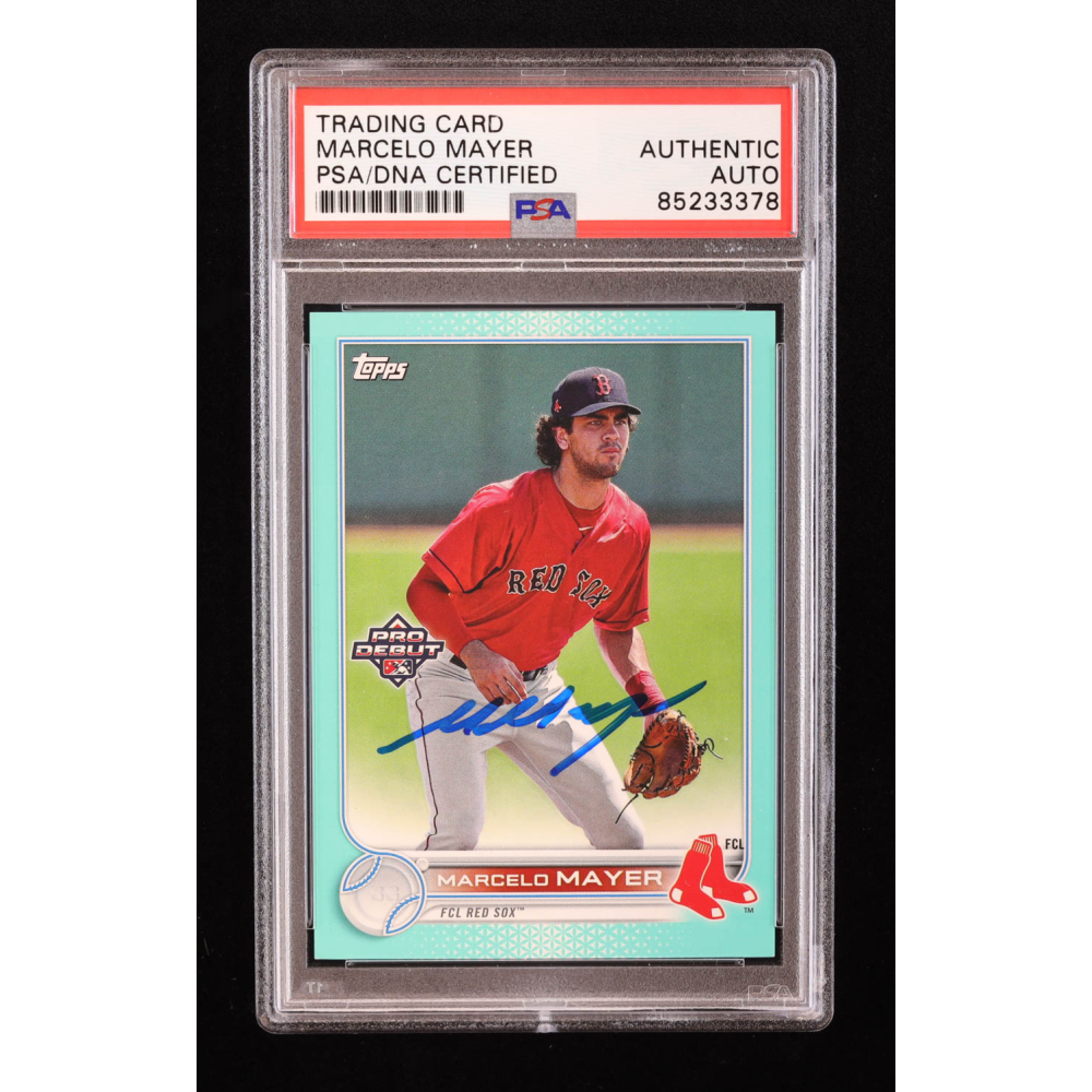 Marcelo Mayer Signed 2022 Topps Pro Debut Aqua #PD92 #06/75 RC (PSA ...
