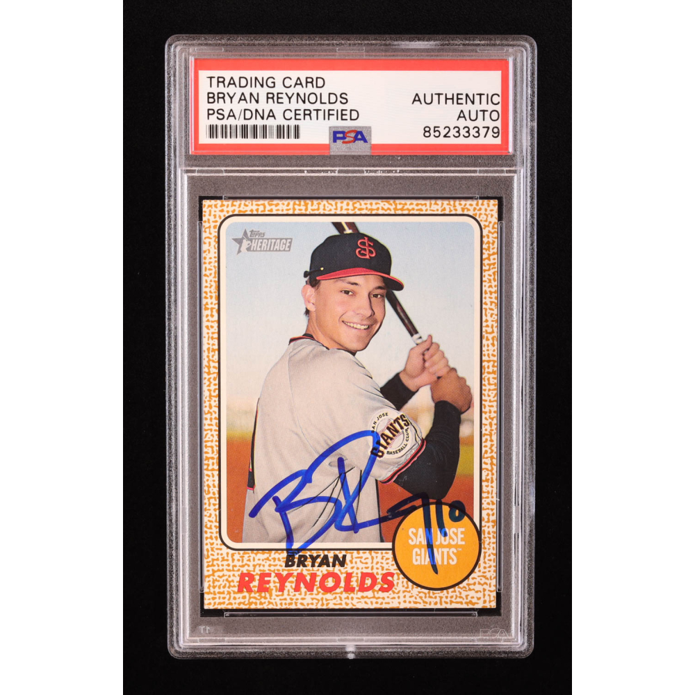 Bryan Reynolds Signed 2017 Topps Heritage Minors #22 RC (PSA ...