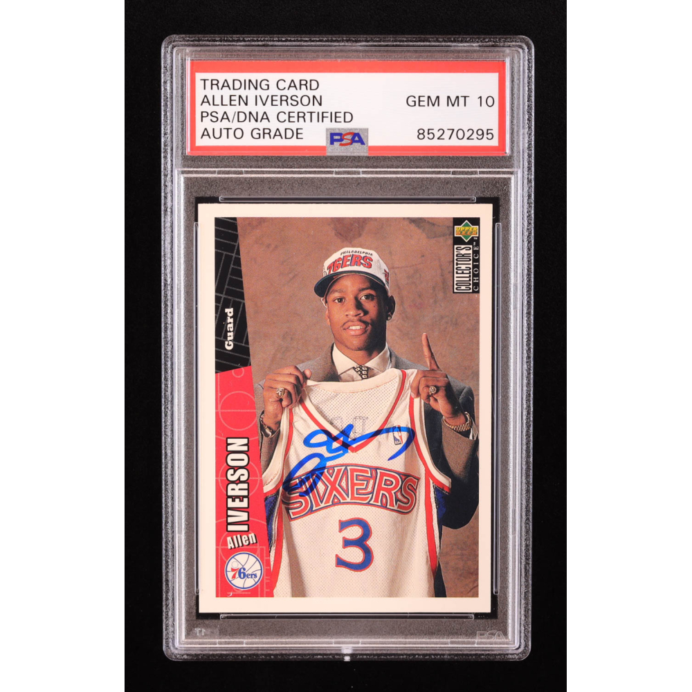 Allen Iverson Signed 1996-97 Upper Deck #91 RC (PSA | Autograph Graded ...