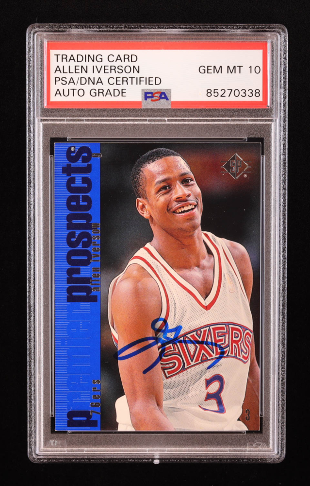 Allen Iverson Signed 1996-97 SP #141 RC (PSA | Autograph Graded PSA 10 ...