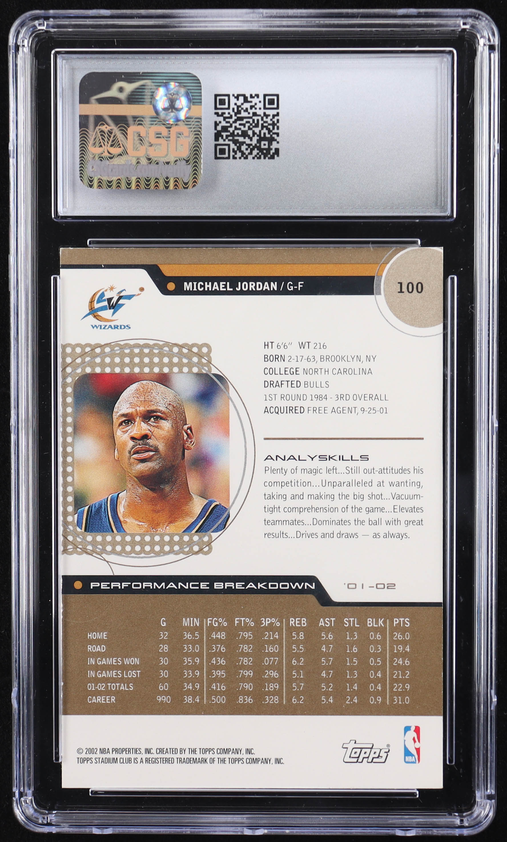 Michael Jordan 2002-03 Stadium Club #100 (CSG 8.5) | Pristine Auction