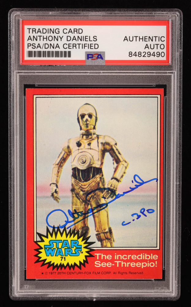 Anthony Daniels Signed 1977 Topps Star Wars #71 The incredible C-3PO ...