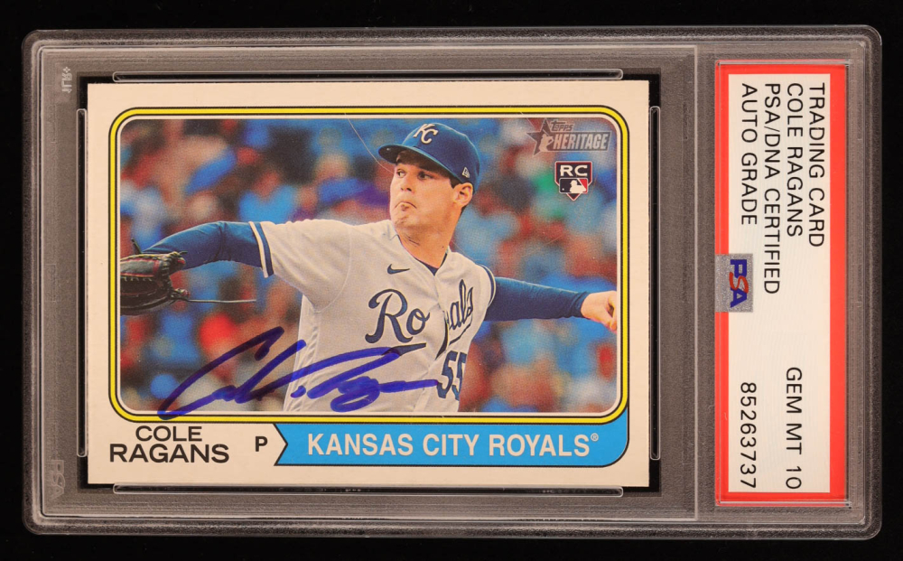 Cole Ragans Signed 2023 Topps Heritage #652 RC (PSA | Auto 10 ...