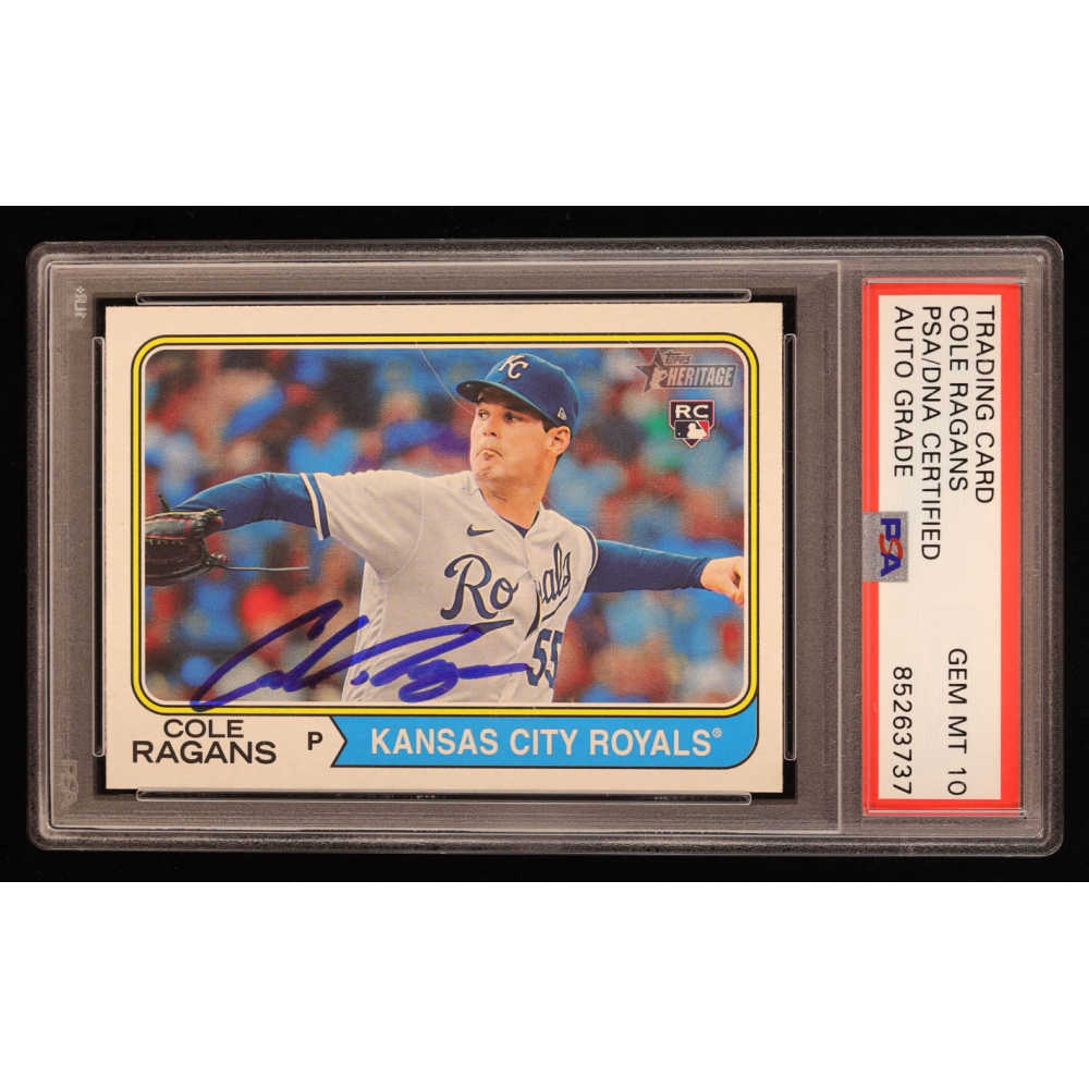 Cole Ragans Signed 2023 Topps Heritage #652 RC (PSA | Auto 10 ...