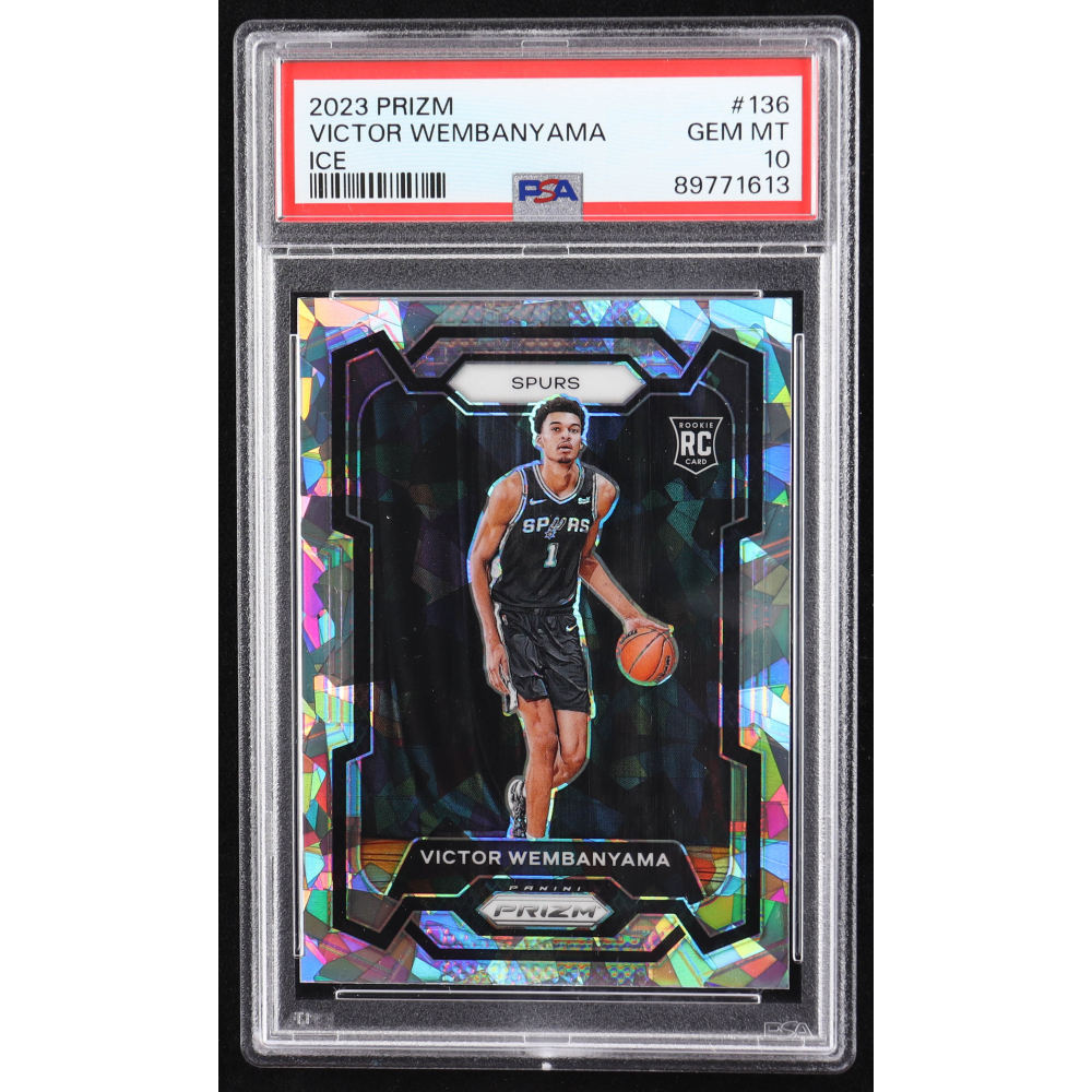 Victor Wembanyama 2023-24 Panini Prizm Prizms Ice #136 RC (PSA 10) | Pristine Auction