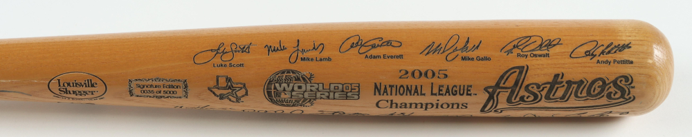 Lance Berkman Signed 2005 Astros World Series Champions Louisville ...