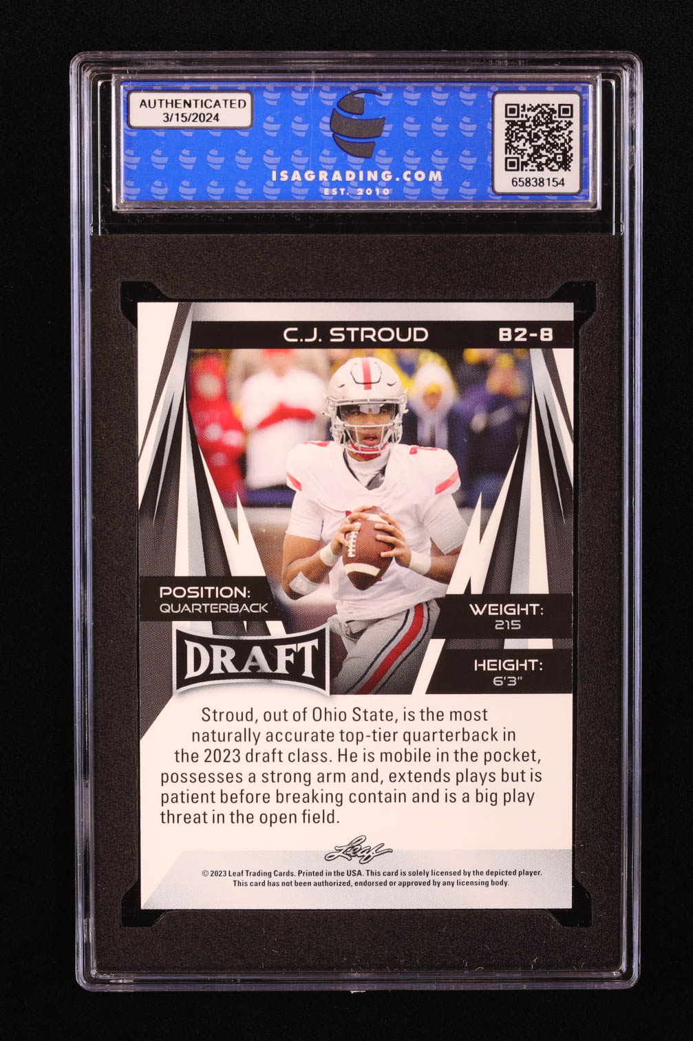 CJ Stroud 2023 Leaf Draft Base Version 2 #B28 RC (ISA 10) | Pristine ...