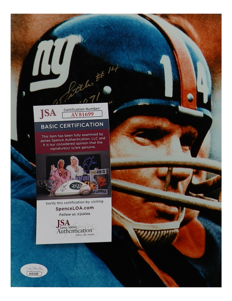 Y.A. Tittle Signed Giants 8x10 Photo Inscribed "Giants" & "49ers" (JSA ...