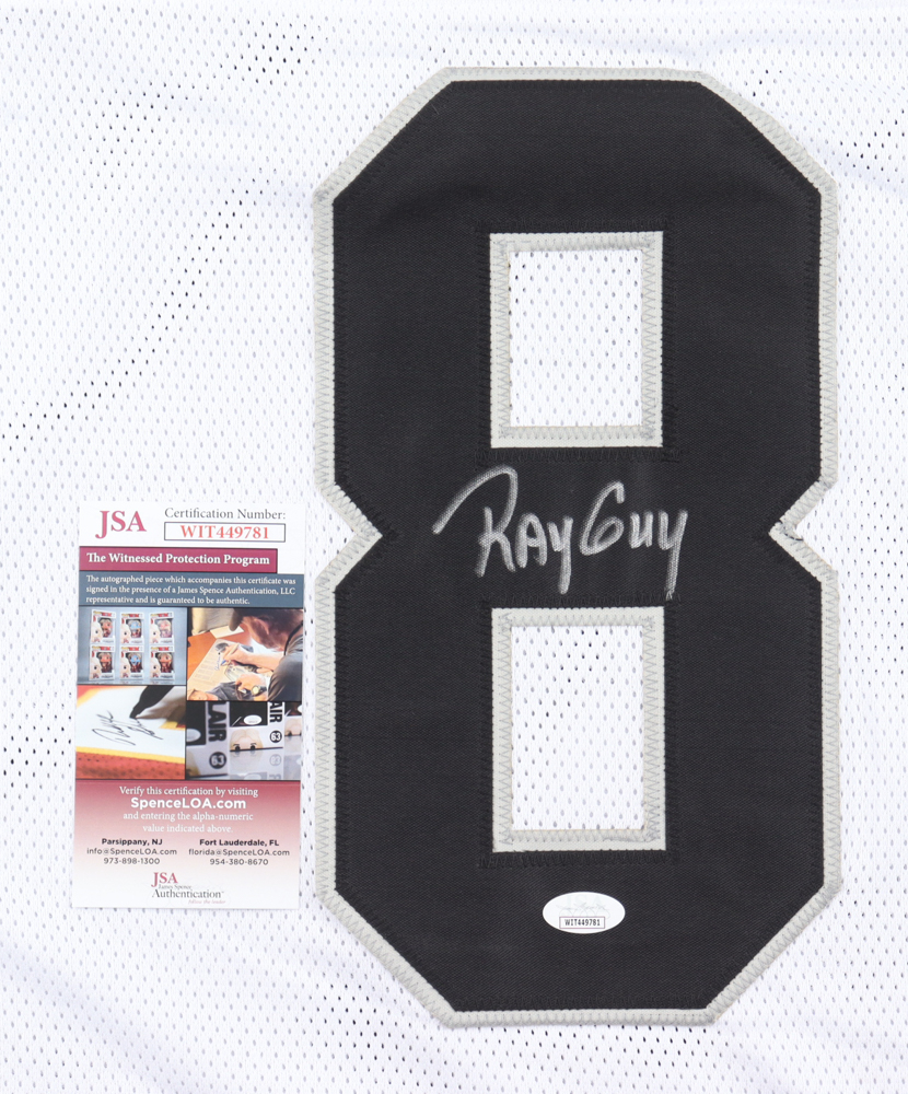 Ray Guy Signed Career Highlight Stat Jersey (JSA) | Pristine Auction