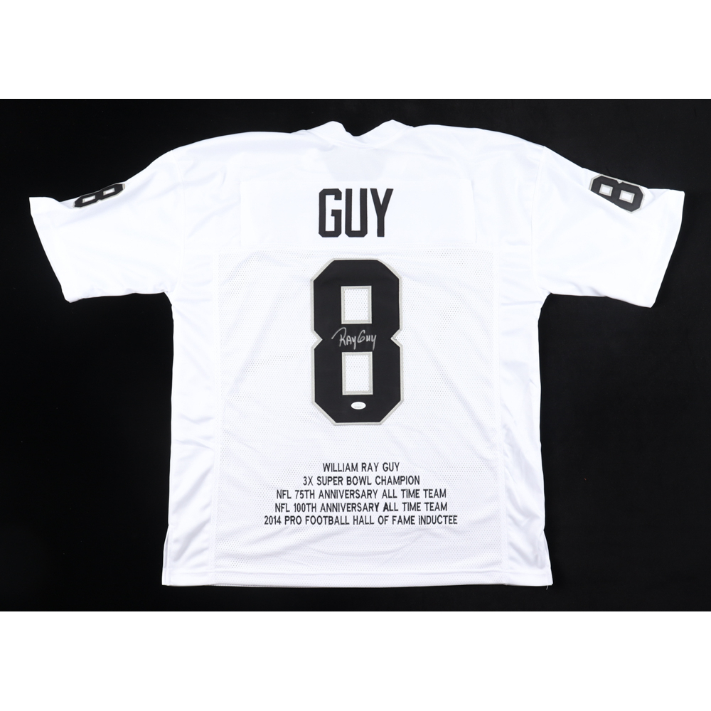 Ray Guy Signed Career Highlight Stat Jersey (JSA) | Pristine Auction