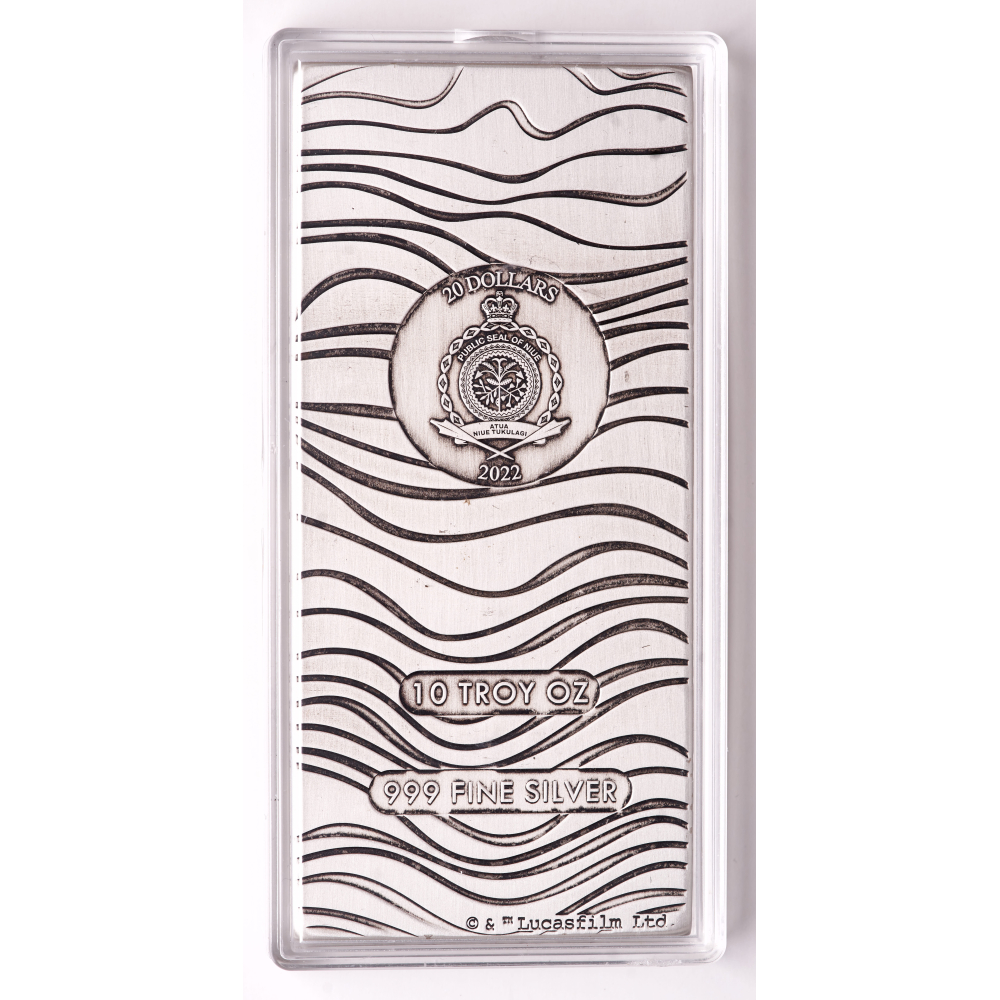 2022 Niue $20 Star Wars: The Mandalorian 10 oz .999 Fine Silver Beskar ...
