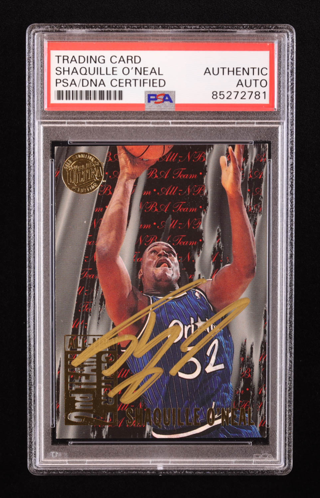 Shaquille O'Neal Signed 1995-96 Ultra All-NBA Gold Medallion #8 (PSA ...
