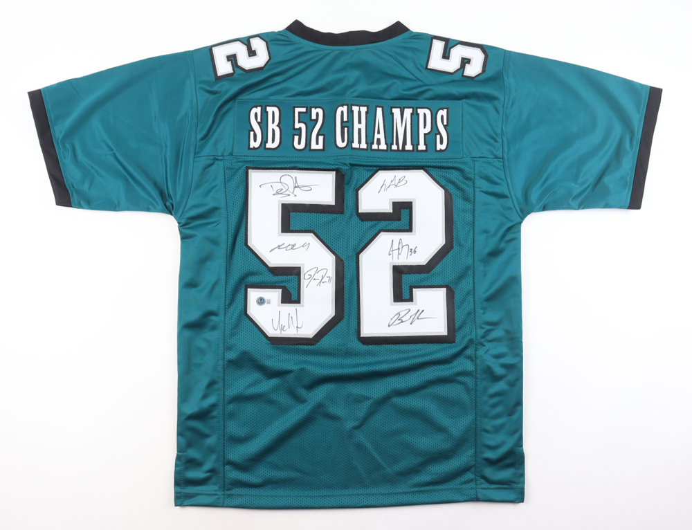 SB 52 Champs Jersey Signed by (7) with Doug Pederson, Jason Peters ...
