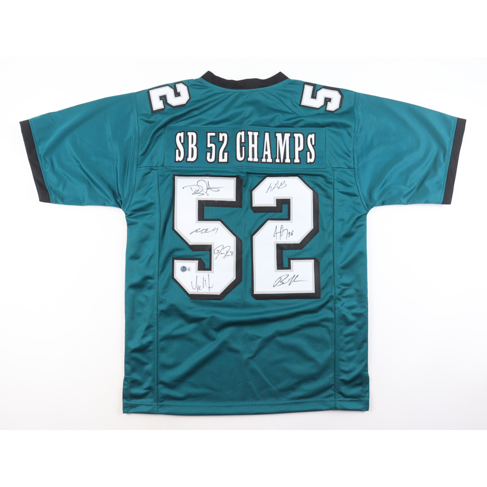SB 52 Champs Jersey Signed by (7) with Doug Pederson, Jason Peters ...