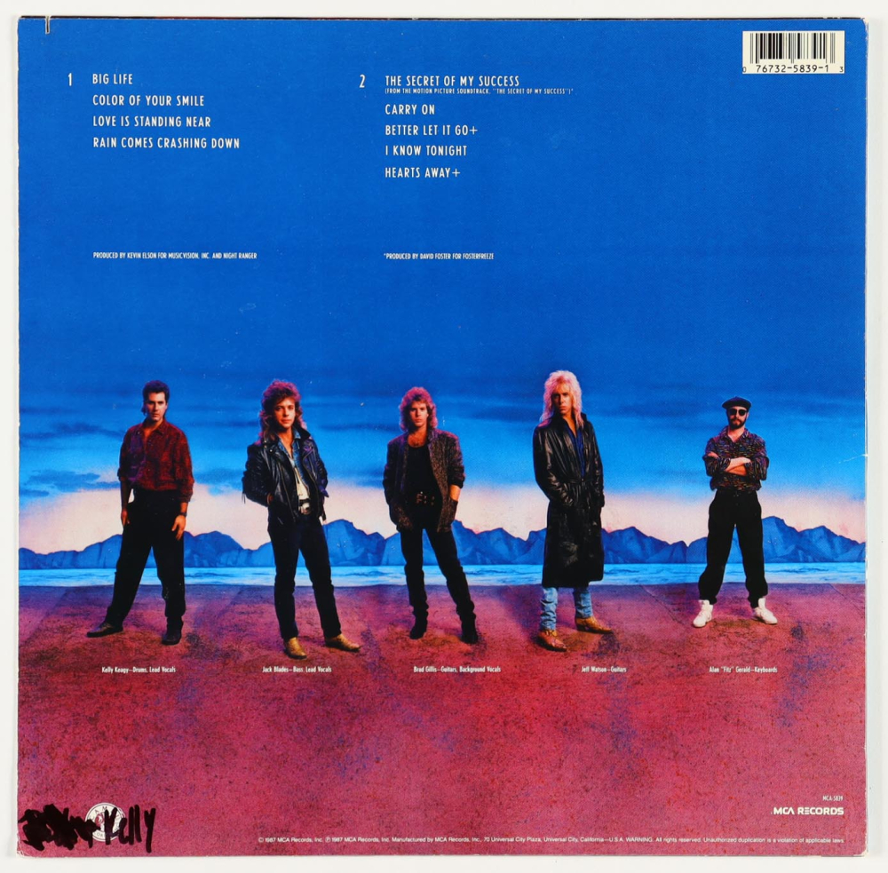 Night Ranger "Big Life" Vinyl Album Sleeve Signed By (4) With Jeff ...