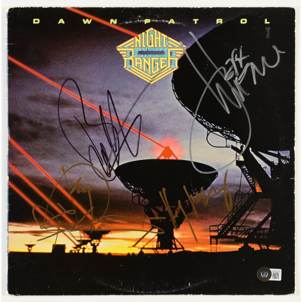 Night Ranger "Dawn Patrol" Vinyl Album Sleeve Signed By (4) With Jeff ...