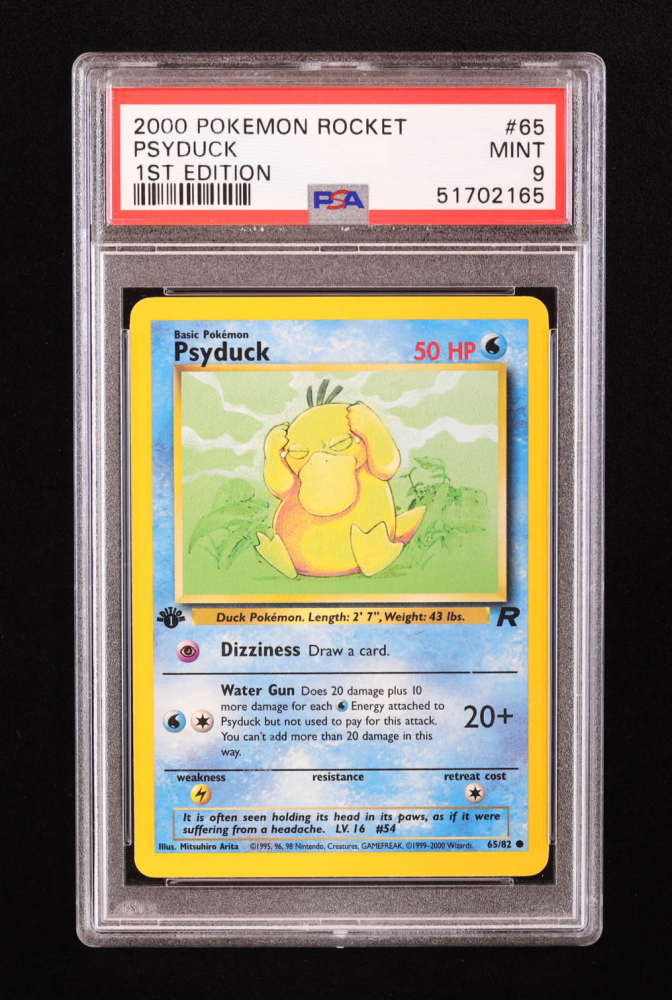 Psyduck 2000 Pokemon Team Rocket 1st Edition #65 (PSA 9) | Pristine Auction