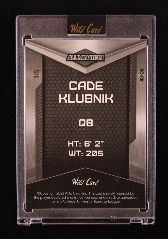 Cade Klubnik 2023 Wild Card Alumination Red #BCCK RC #1/5 | Pristine ...