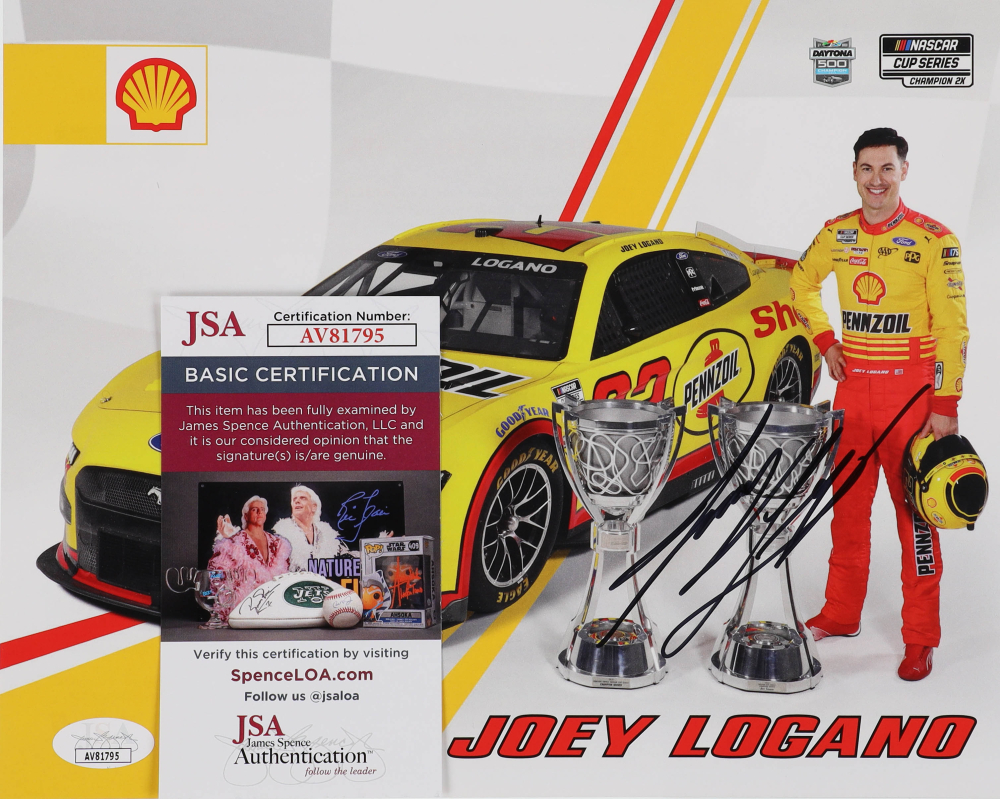 Joey Logano Signed NASCAR 8x10 Photo (JSA) | Pristine Auction