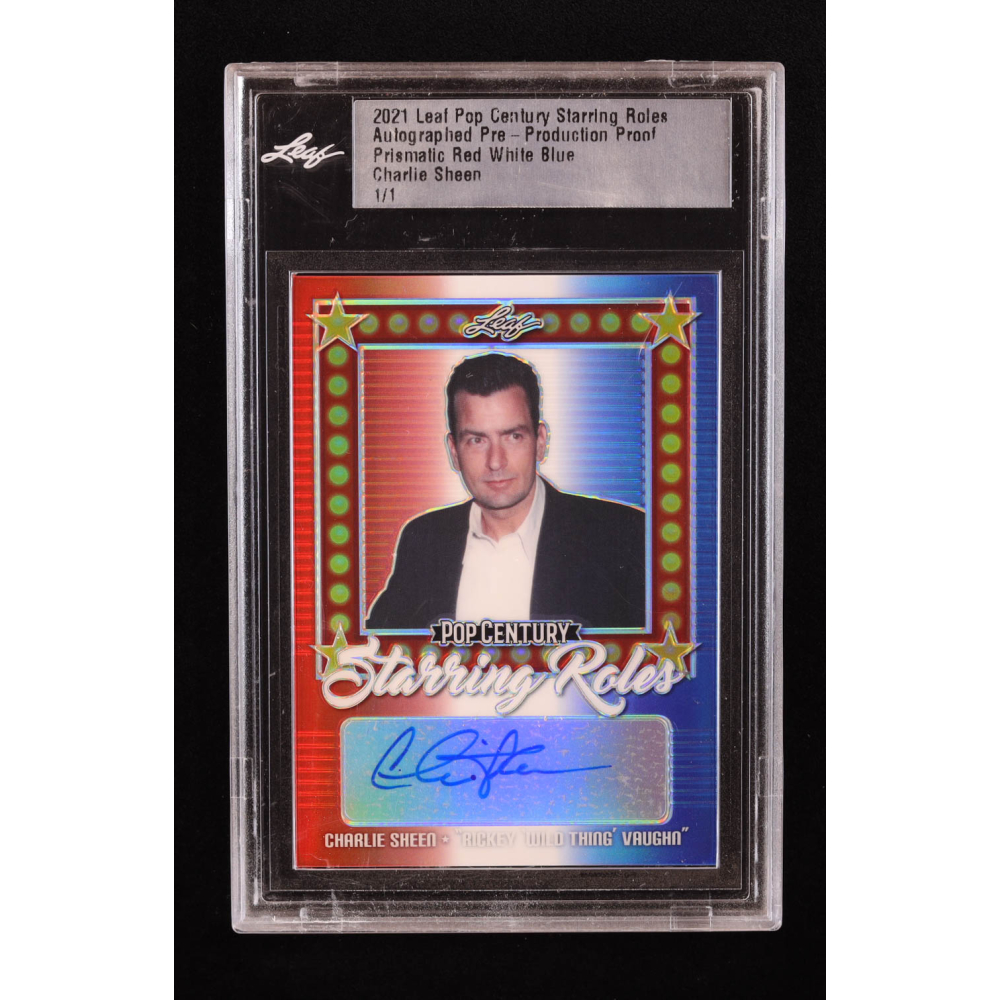 Charlie Sheen 2021 Leaf Pop Century Starring Roles Autograph Prismatic ...