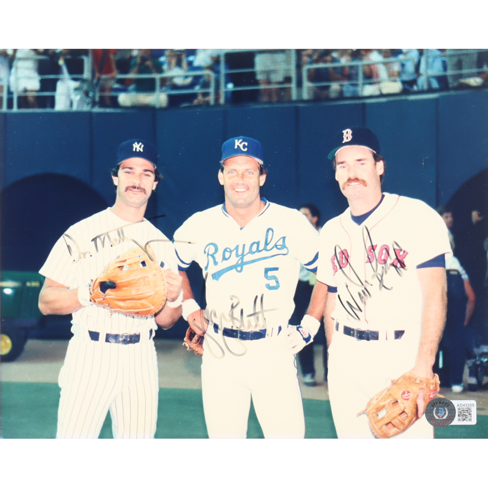 George Brett, Wade Boggs, & Don Mattingly Signed 8x10 Photo (Beckett ...