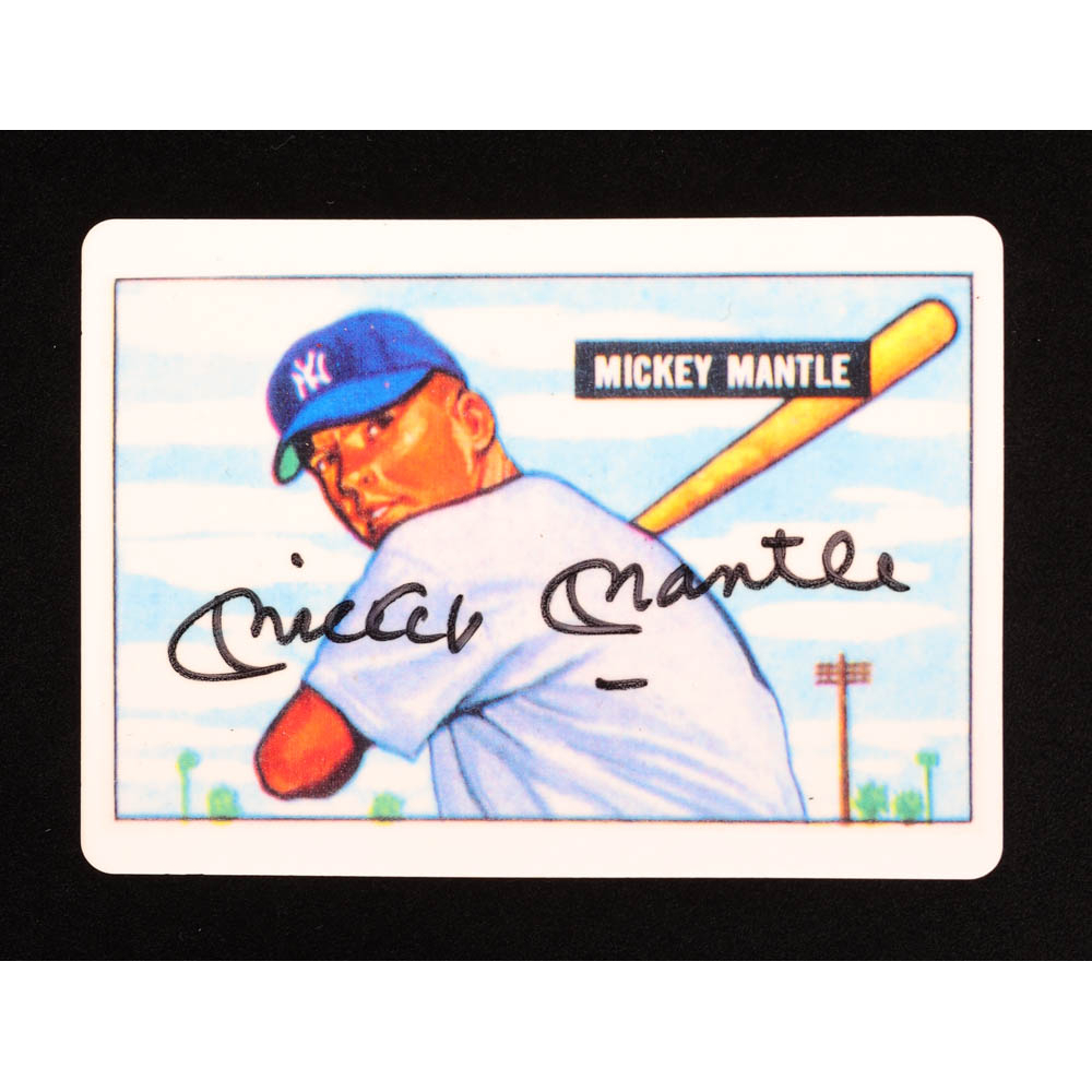 Mickey Mantle Signed 1951 Bowman #253 Ceramic Rookie Card Reprint (PSA ...