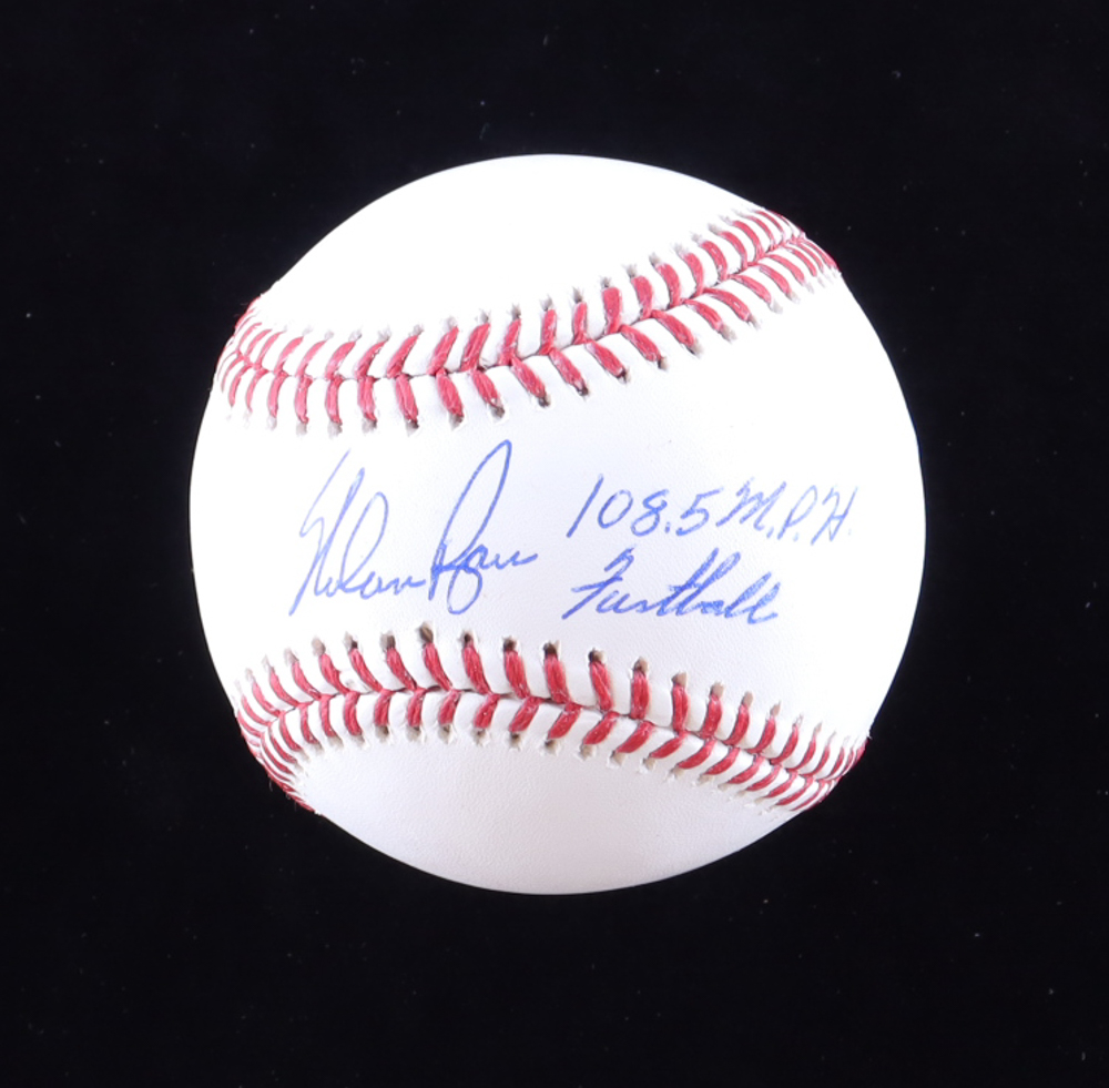 Nolan Ryan Signed OML Baseball Inscribed "108.5 MPH Fastball" (PSA ...