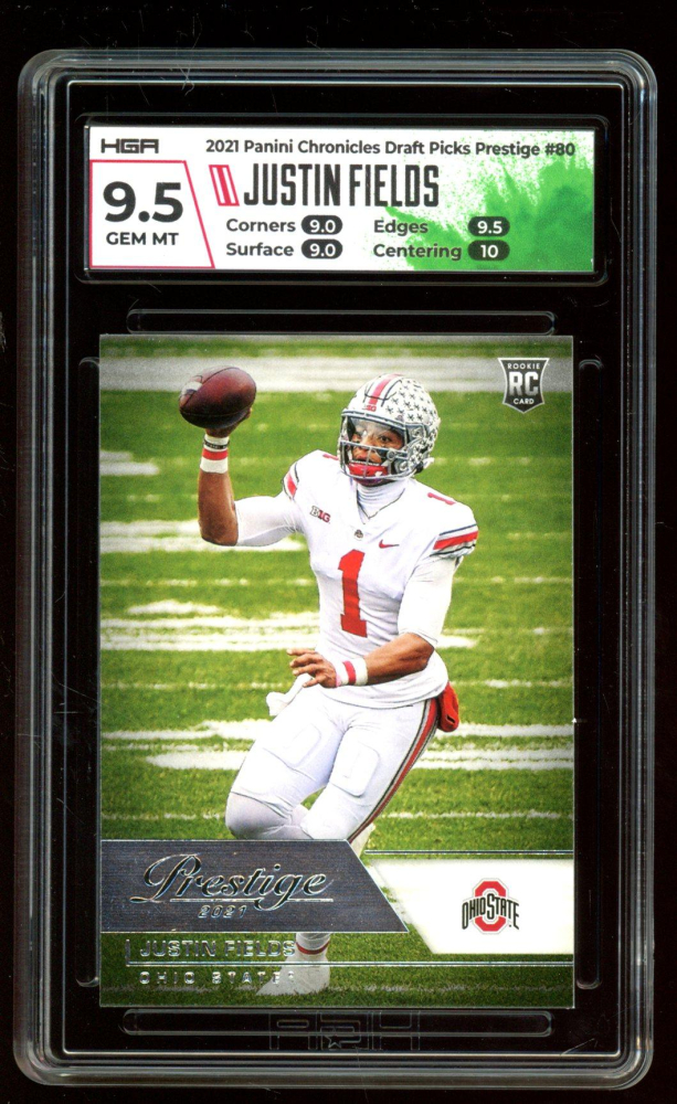 Justin Fields 2021 Panini Chronicles Draft Picks Prestige #80 (HGA 9.5 ...