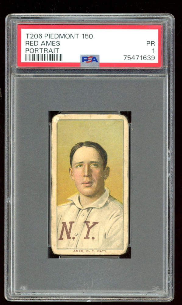 Red Ames 1909-11 T206 #9 / Portrait (PSA 1) | Pristine Auction