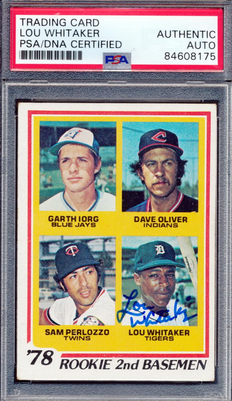 Lou Whitaker Signed Garth Iorg RC / Dave Oliver RC / Sam Perlozzo RC ...