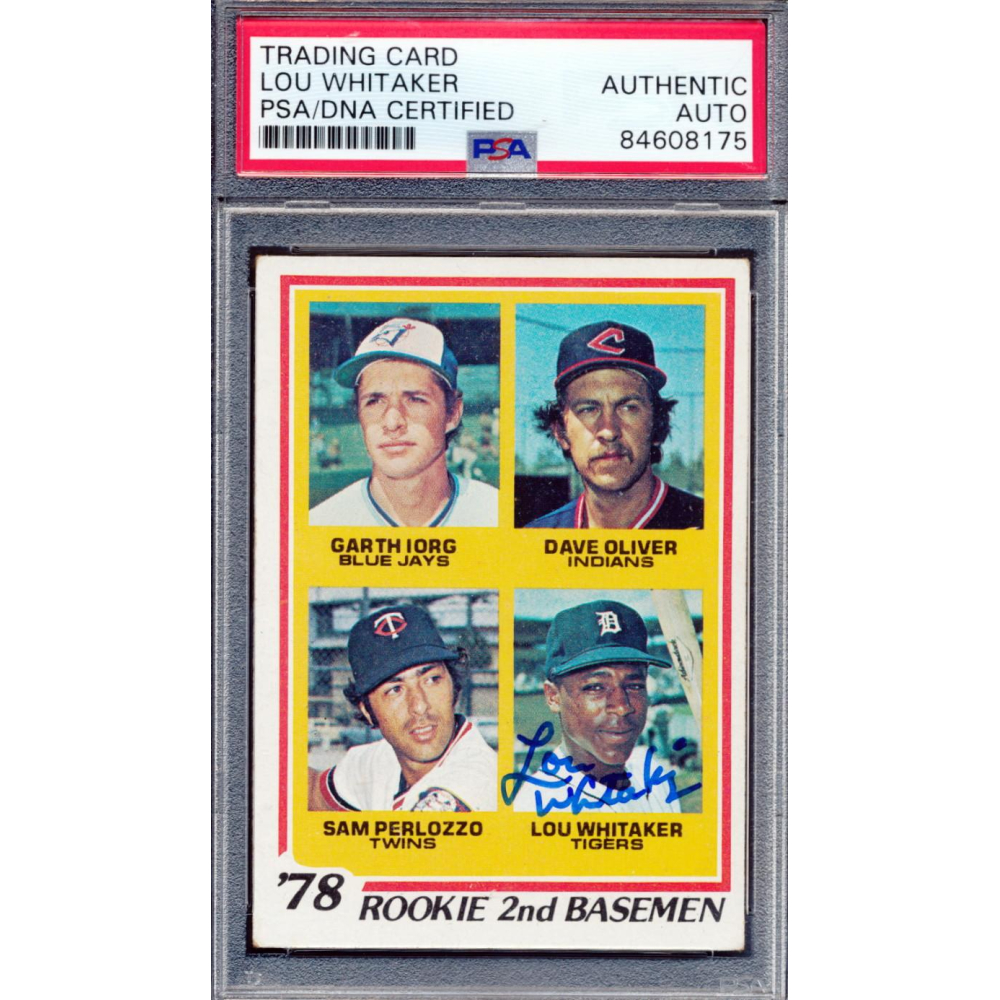 Lou Whitaker Signed Garth Iorg RC / Dave Oliver RC / Sam Perlozzo RC ...