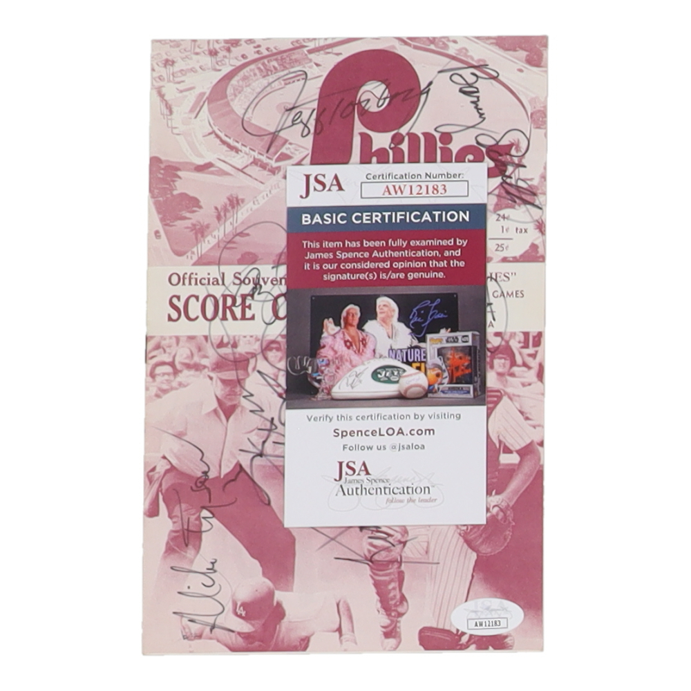Phillies Souvenir Scorecard Signed by (7) With Red Schoendienst, Barney ...