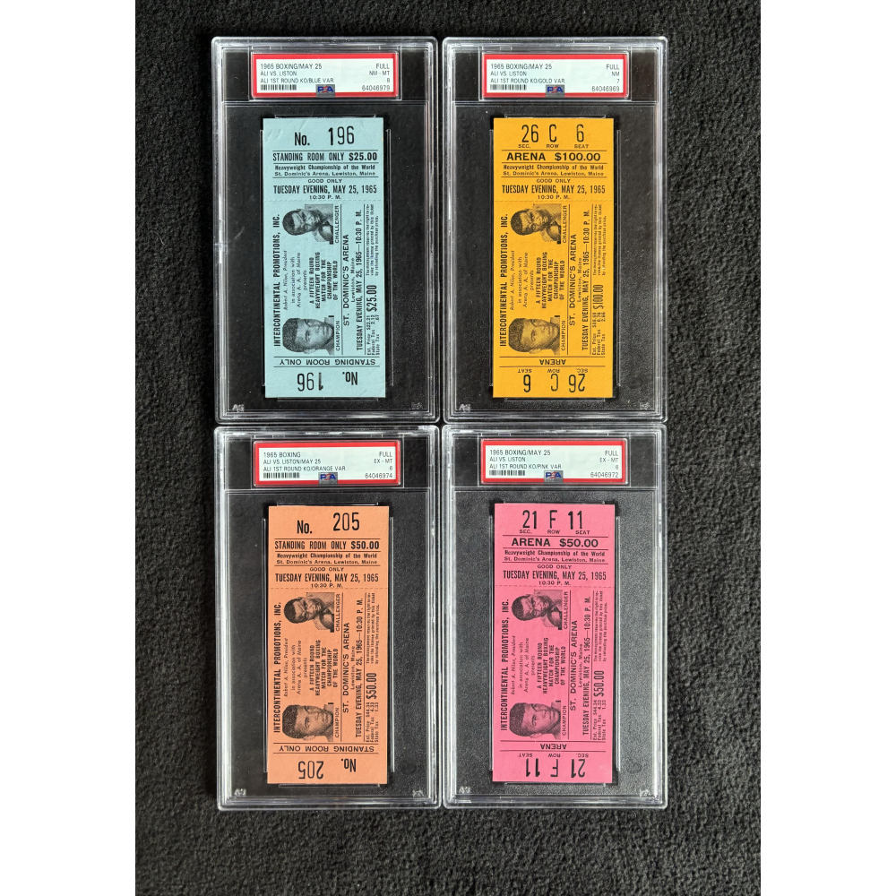 Set of (4) Muhammad Ali vs Sonny Liston Boxing Fight Tickets (PSA ...