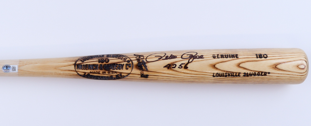 Pete Rose Signed Baseball Bat Inscribed "4256" (Beckett) | Pristine Auction