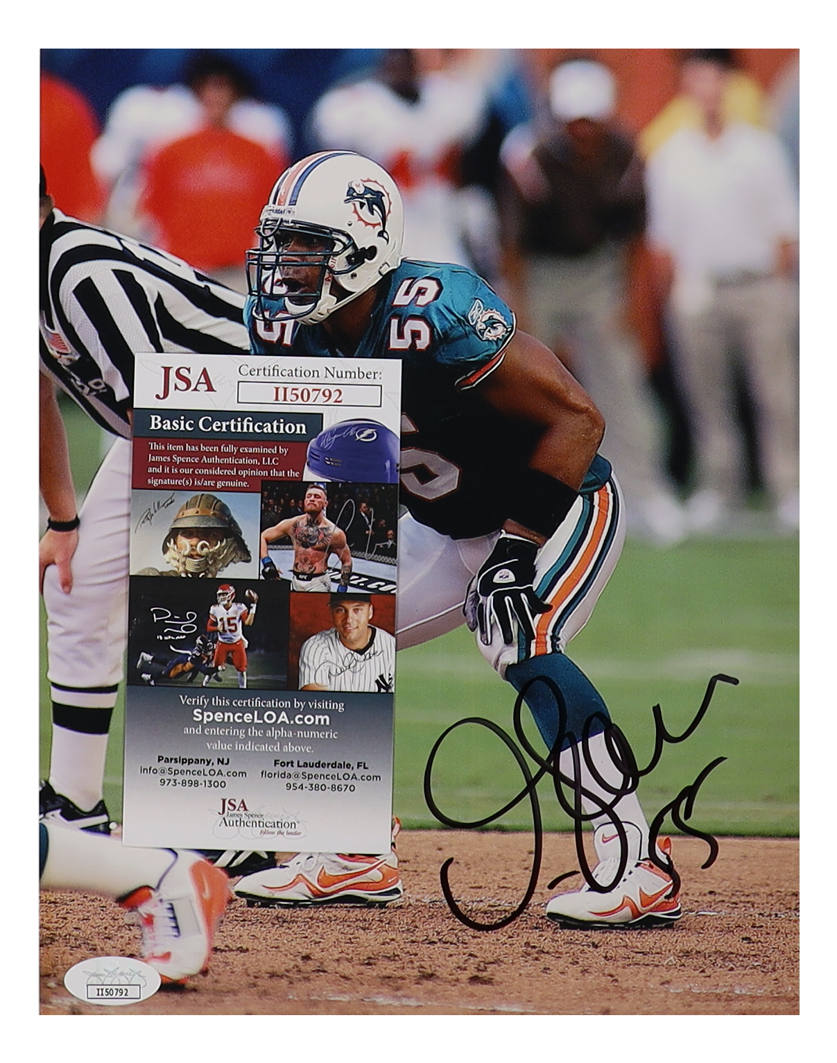 Junior Seau Signed Dolphins 8x10 Photo (JSA) | Pristine Auction