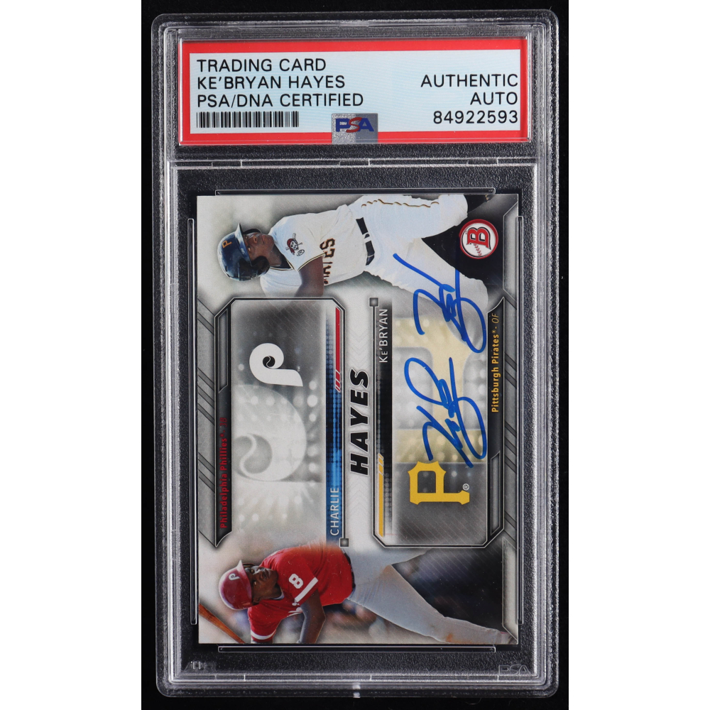 Ke'Bryan Hayes Signed 2016 Bowman Family Tree #FTH Ke'Bryan Hayes RC / Charlie Hayes (PSA ...