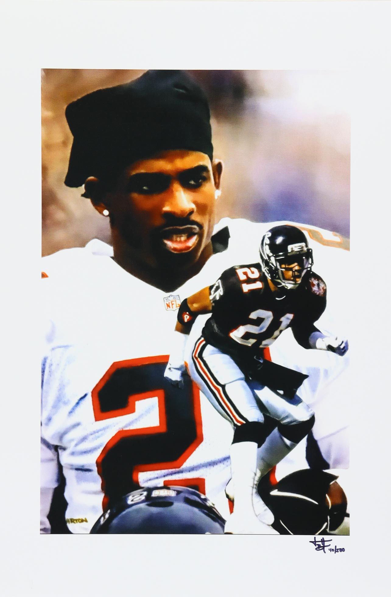"Deion Sanders" Falcons LE 12x18 Lithograph by Joshua Barton #/500 (PA ...
