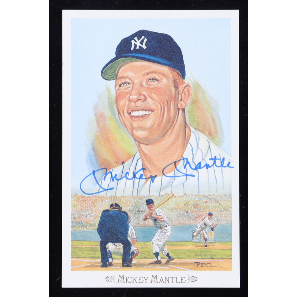 Mickey Mantle Signed LE 1989 Perez-Steele Postcard #28 (Beckett ...