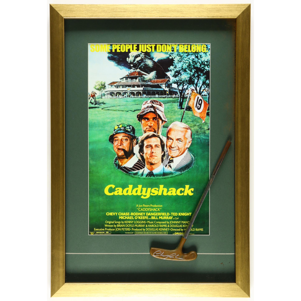Chevy Chase Signed "Caddyshack" Custom Framed Putter Display With ...