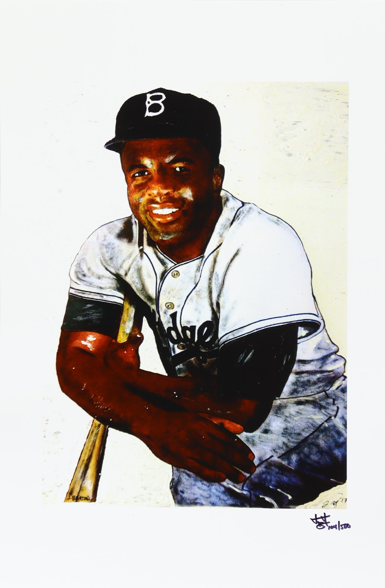 "Jackie Robinson" Dodgers LE 12x18 Lithograph by Joshua Barton #/500 ...