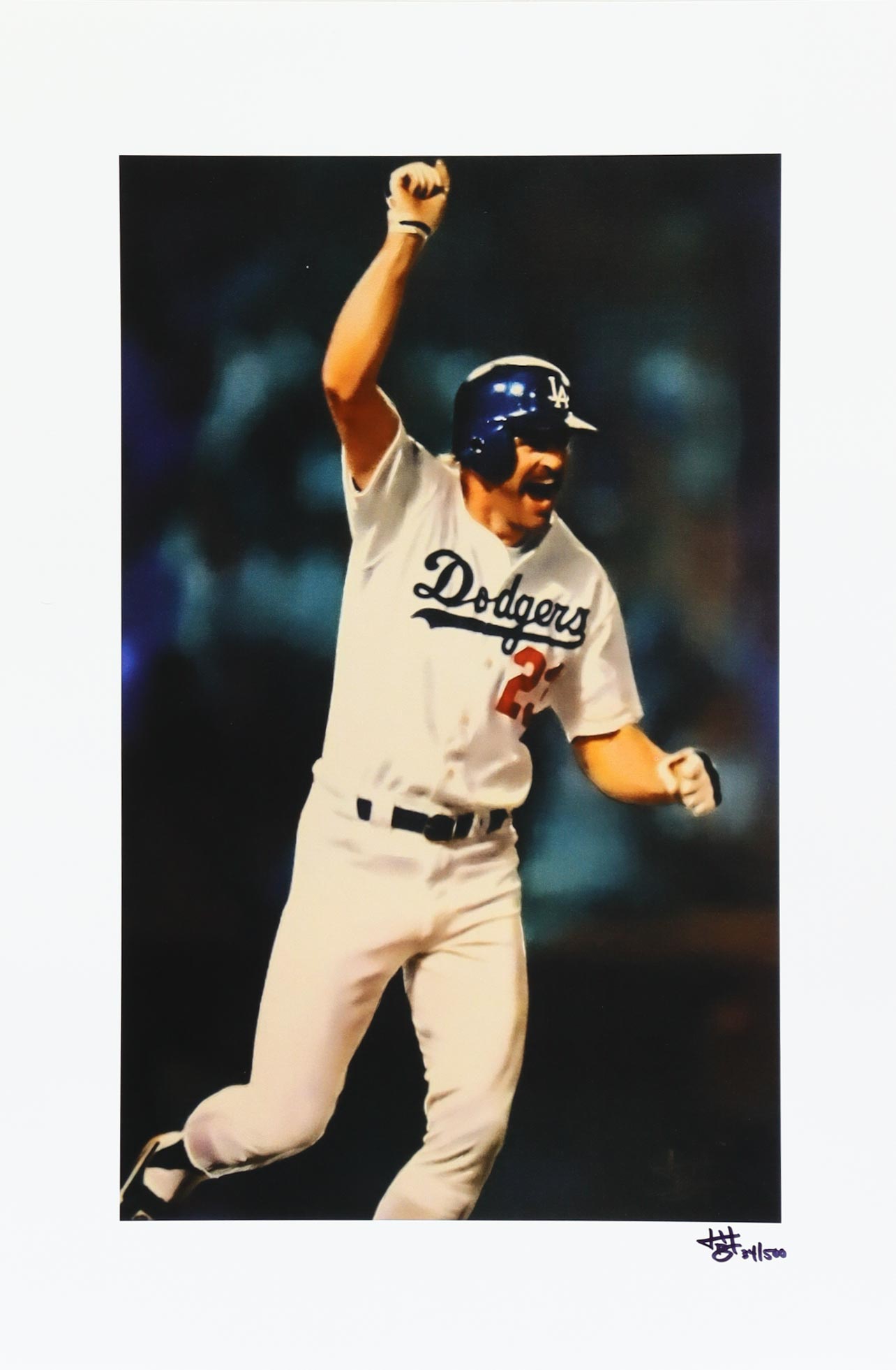"Kirk Gibson" Dodgers LE 12x18 Lithograph by Joshua Barton #/500 (PA ...