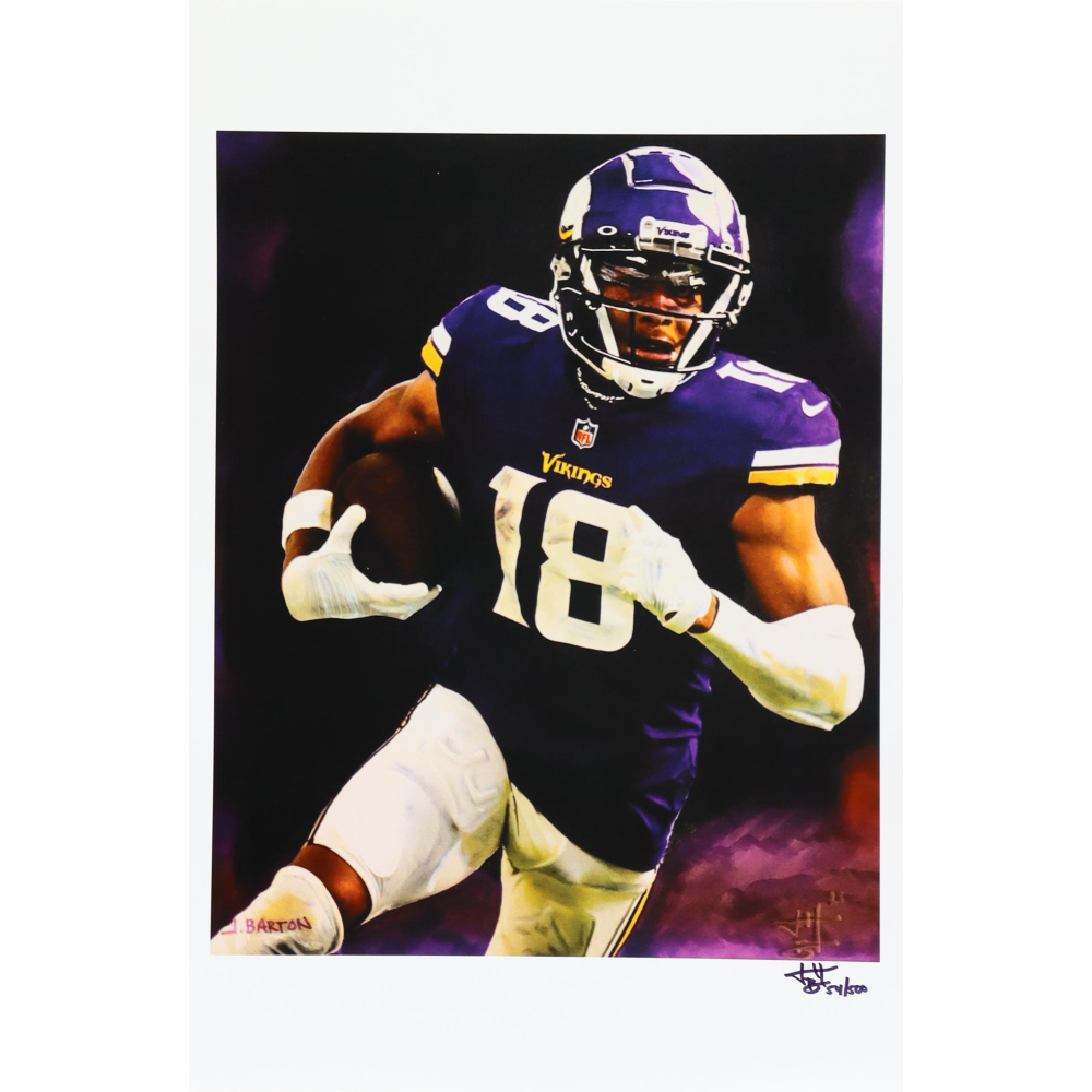 "Justin Jefferson" Vikings LE 12x18 Lithograph by Joshua Barton #/500 ...