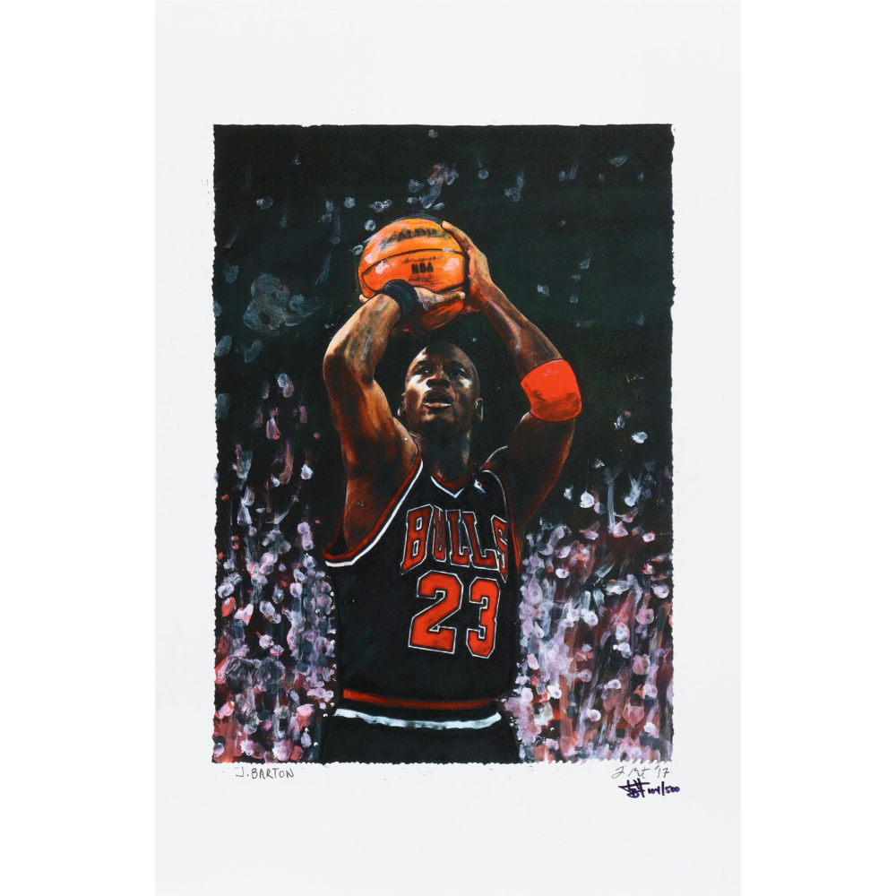 "Michael Jordan" Bulls LE 12x18 Lithograph by Joshua Barton #/500 (PA ...