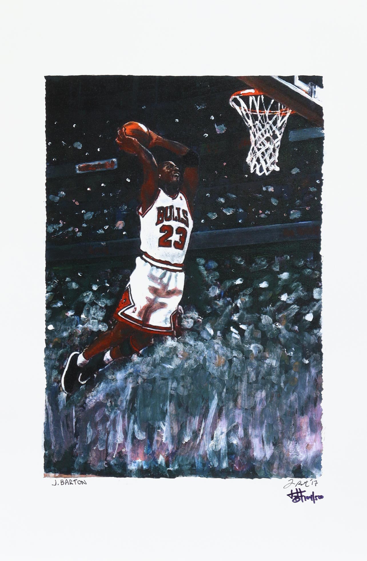 "Michael Jordan" Bulls LE 12x18 Lithograph by Joshua Barton #/500 (PA ...