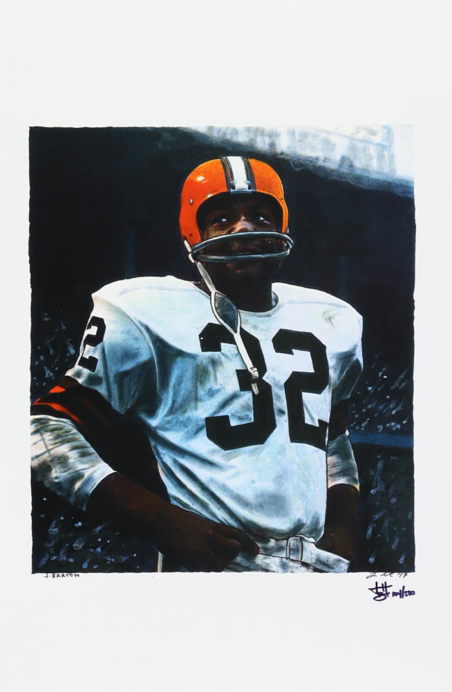 "Jim Brown" Browns LE 12x18 Lithograph by Joshua Barton #/500 (PA ...