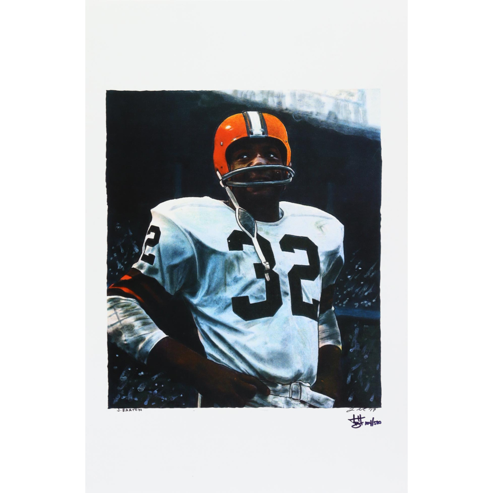"Jim Brown" Browns LE 12x18 Lithograph by Joshua Barton #/500 (PA ...