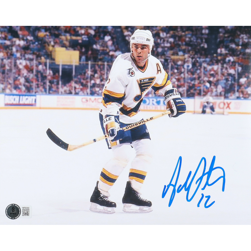 Adam Oates Signed Blues 8x10 Photo (Beckett) | Pristine Auction