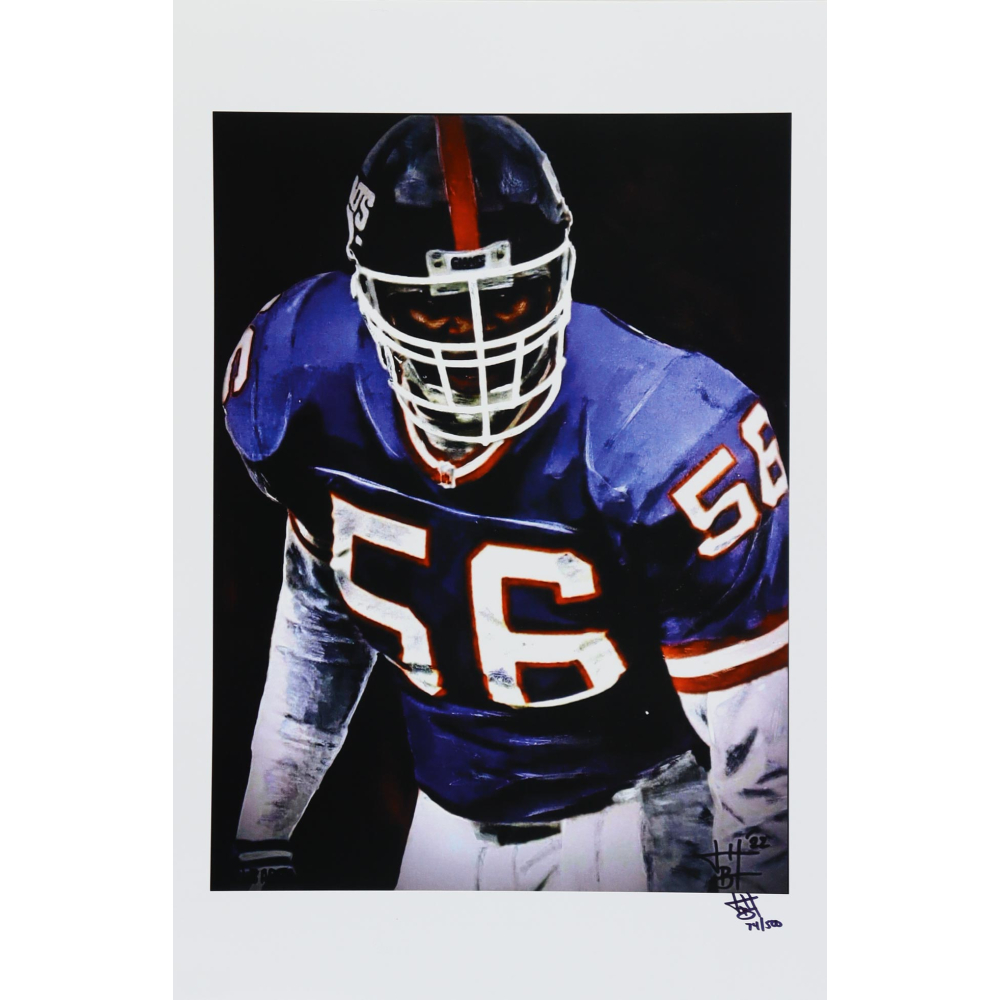"Lawrence Taylor" Giants LE 12x18 Lithograph by Joshua Barton #/500 (PA ...