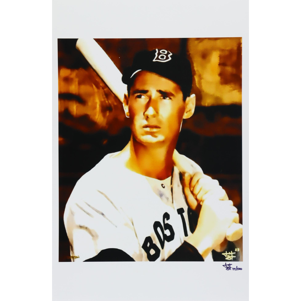 "Ted Williams" Red Sox LE 12x18 Lithograph by Joshua Barton #/500 (PA ...